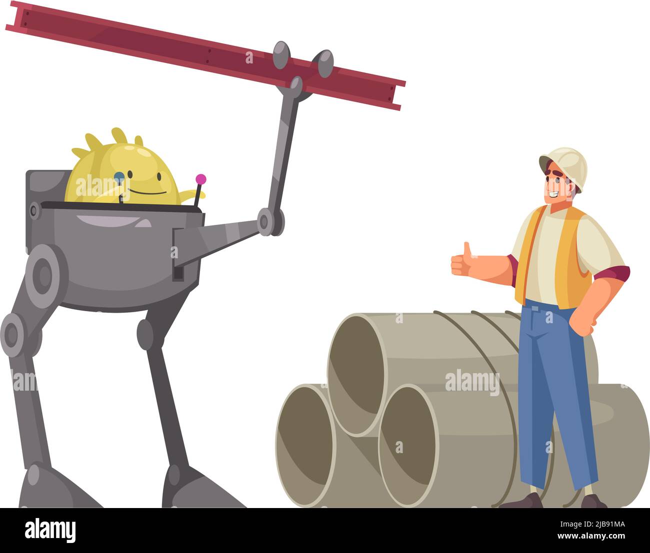 Construction robot building Stock Vector Images - Alamy