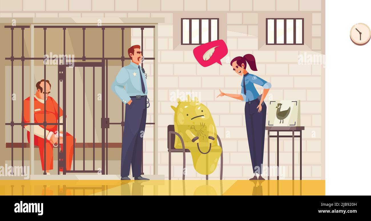 Alien ufo composition with cartoon character of alien in police ...