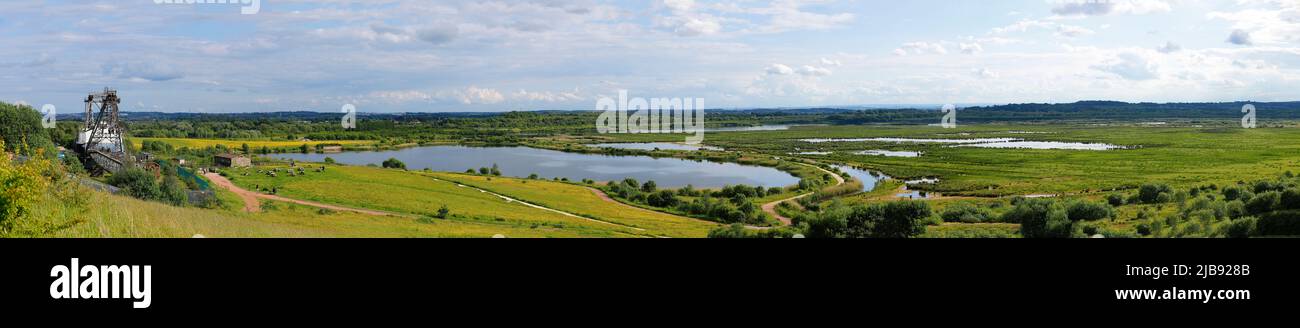 A panorama taken at RSPB St Aidan's Nature Park in Swillington,Leeds ...
