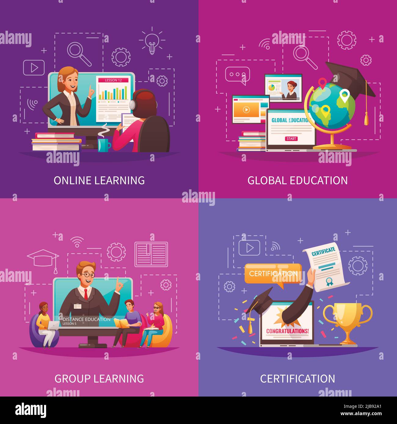 Online global education distant learning certificate programs concept 4 ...