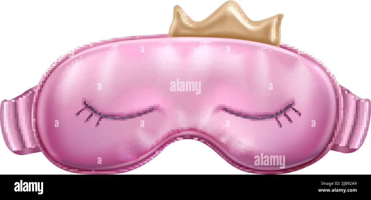 Sleeping eye mask composition with isolated image of fancy soft mask ...