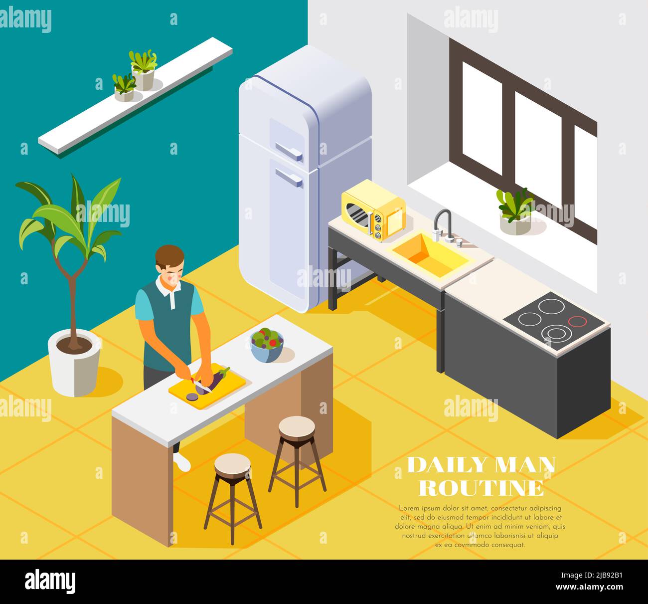 Daily life family kitchen Stock Vector Images - Alamy