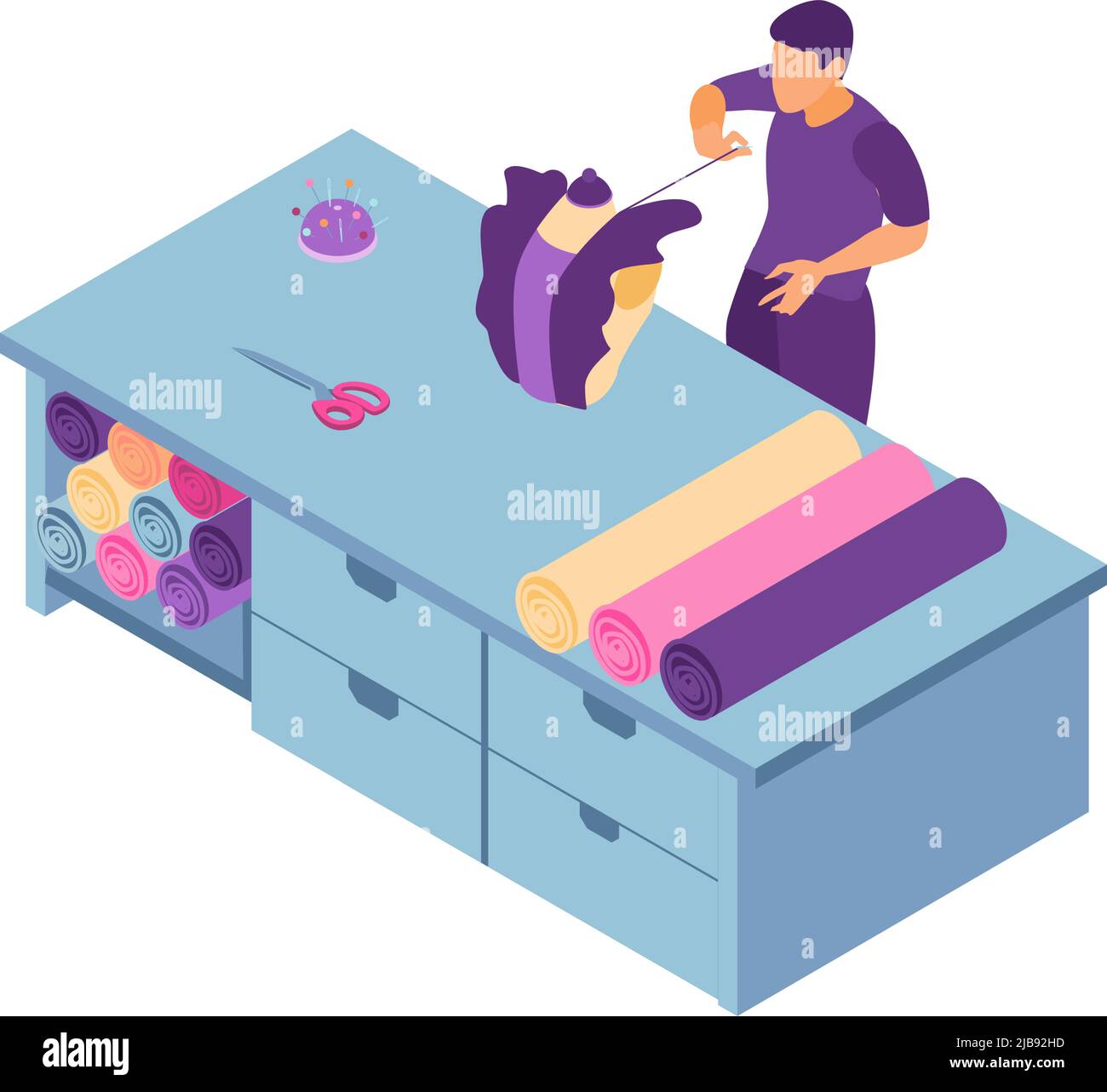 Tailors workspace Stock Vector Images - Alamy