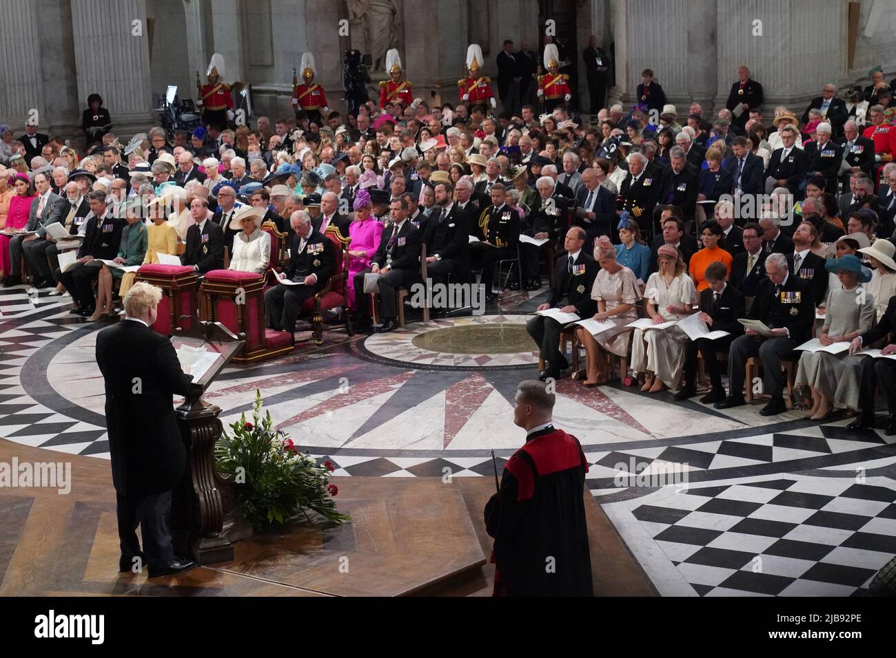 (front row, left of aisle) Vice Admiral Sir Tim Laurence, the Princess ...