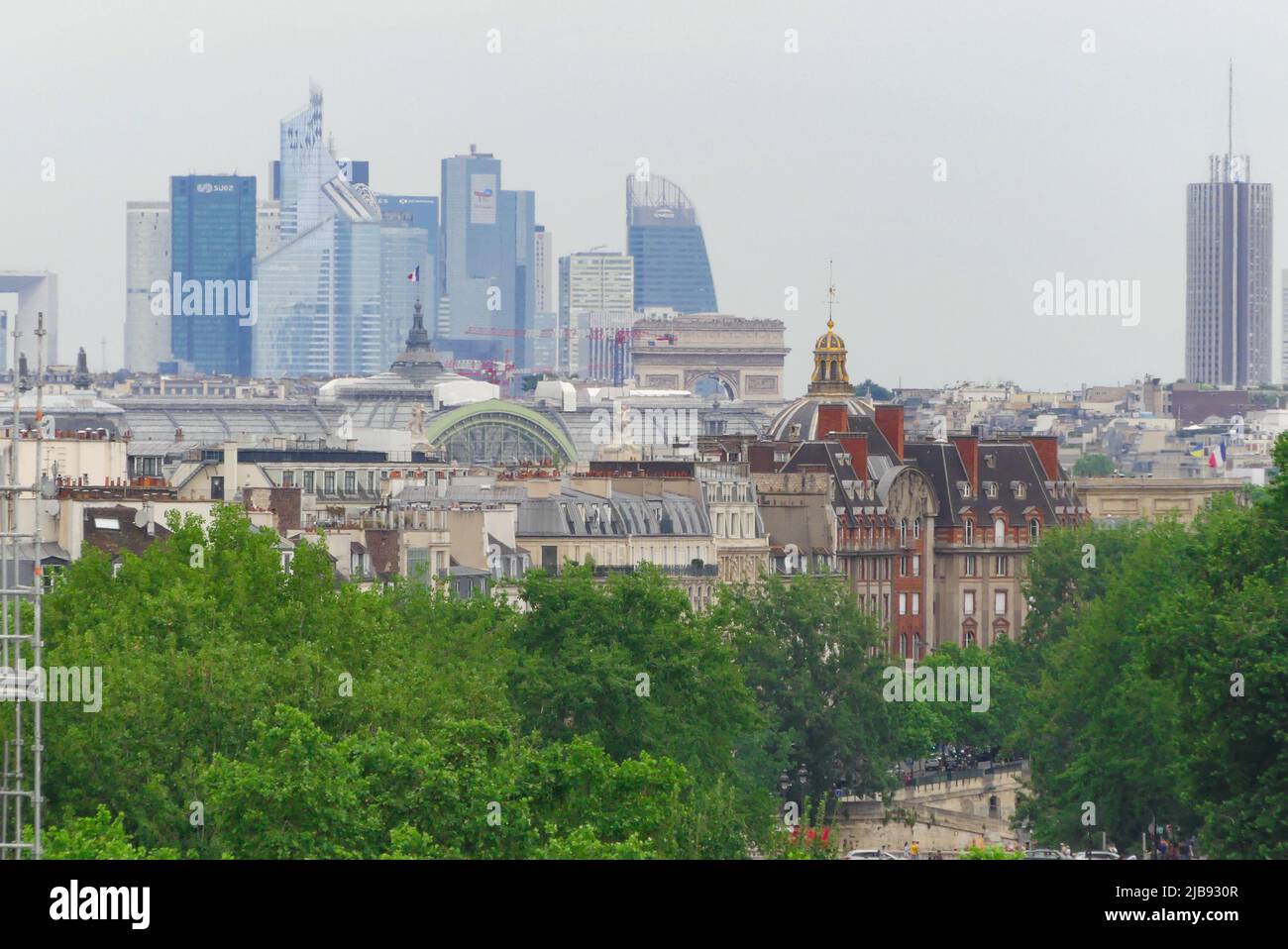 Paris, France. May 22. 2022. Aerial view on modern buildings. Business ...