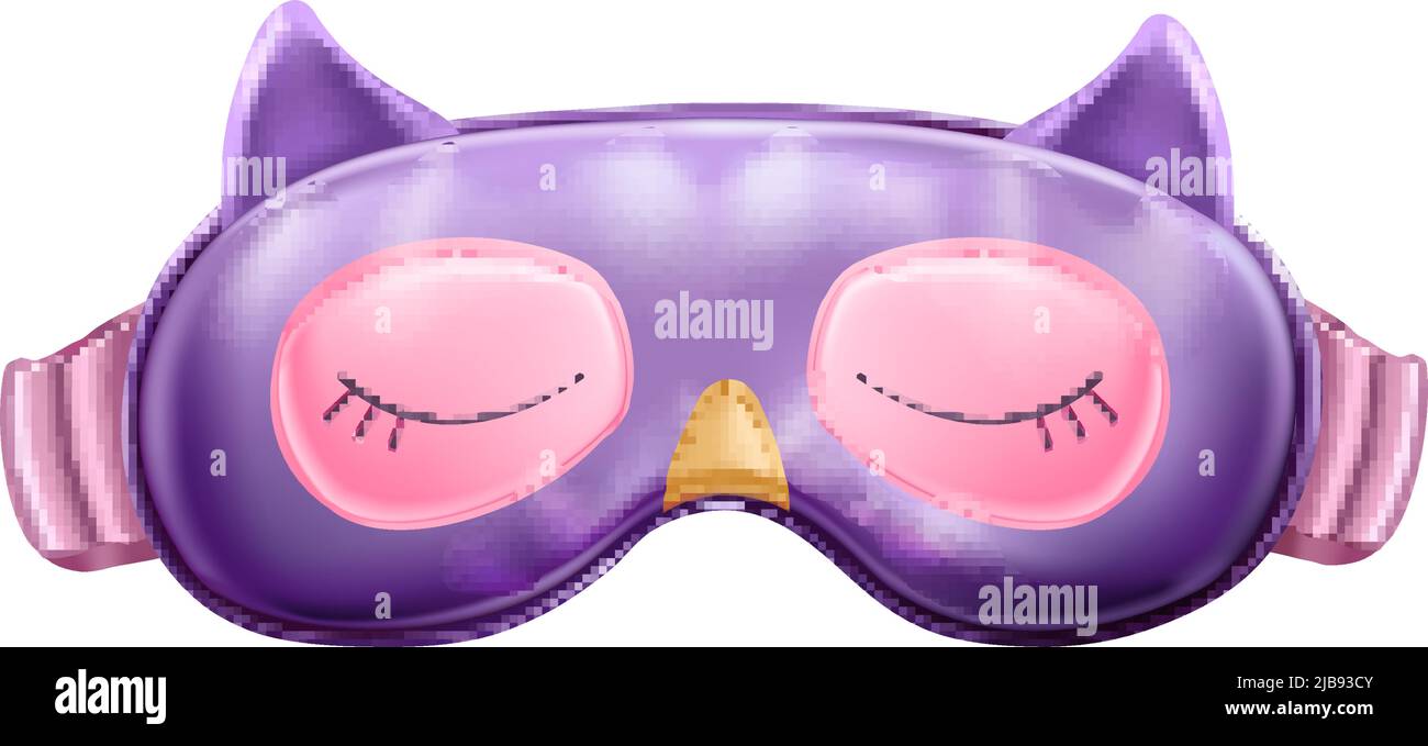 Sleeping eye mask composition with isolated image of fancy soft mask ...