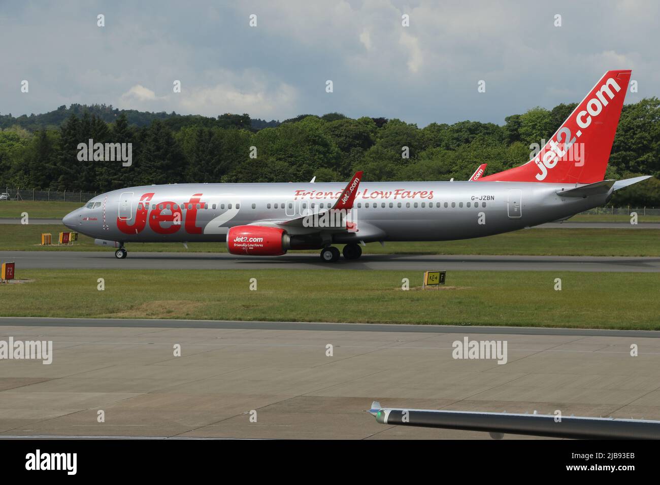 Jet2 Holidays Boeing 737 on runway at Edinburgh Airport Stock Photo - Alamy
