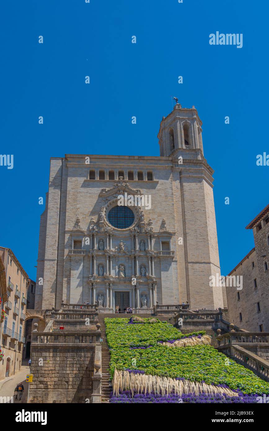 GIRONA, SPAIN - MAI 11, 2022: Girona Cathedral, also known as the ...