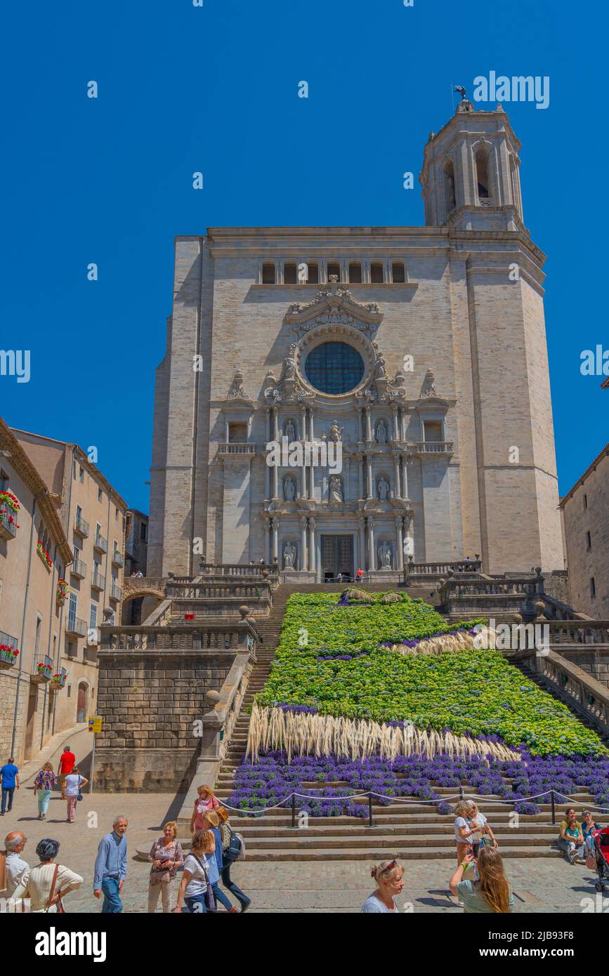 GIRONA, SPAIN - MAI 11, 2022: Girona Cathedral, also known as the ...