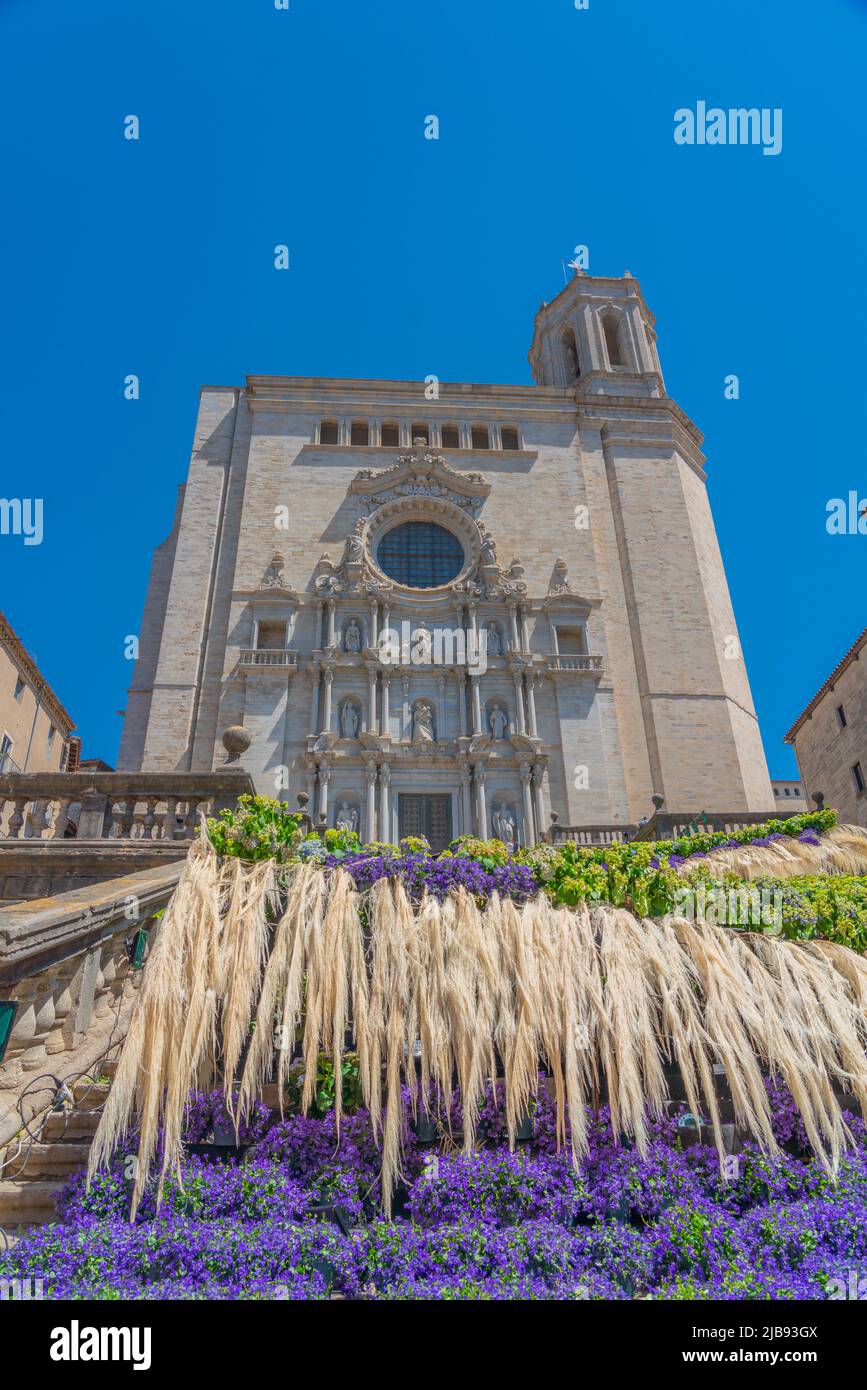 GIRONA, SPAIN - MAI 11, 2022: Girona Cathedral, also known as the ...