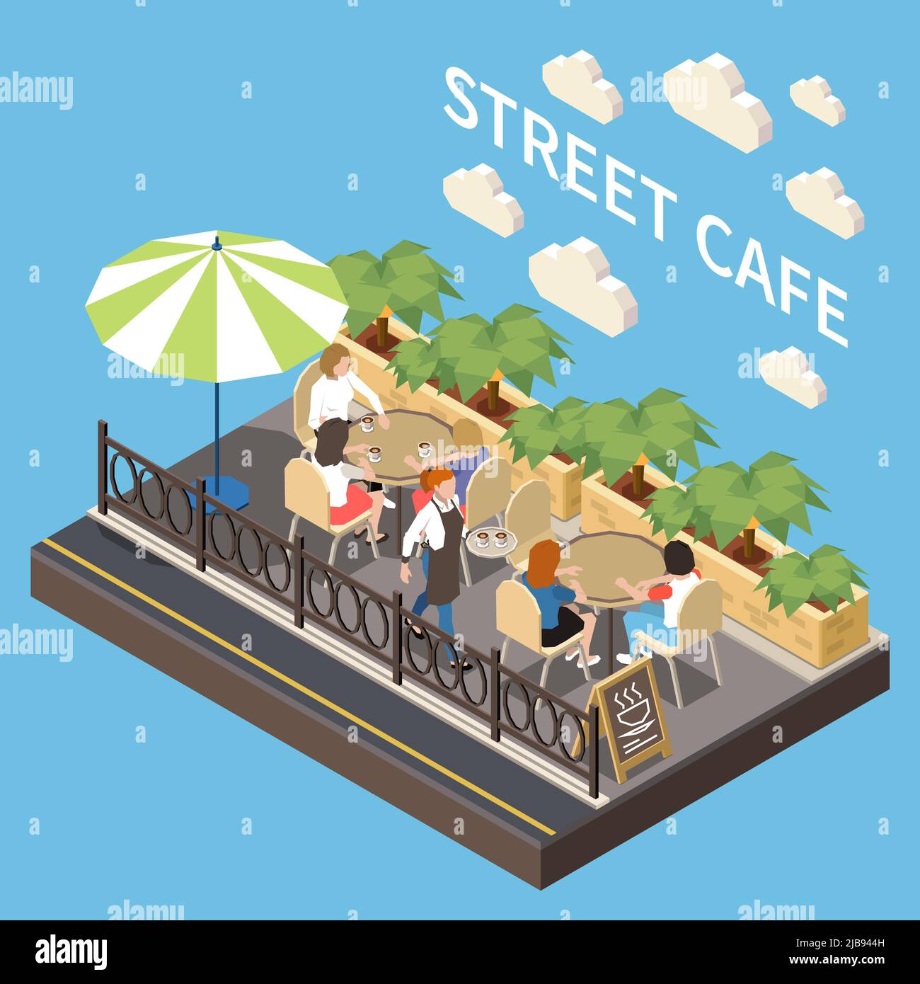 Table and chair for street seating Stock Vector Images - Alamy