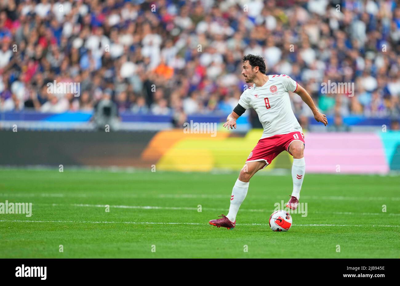 Stade de France, Paris, France. 3rd June, 2022. Thomas Delaney controls ...