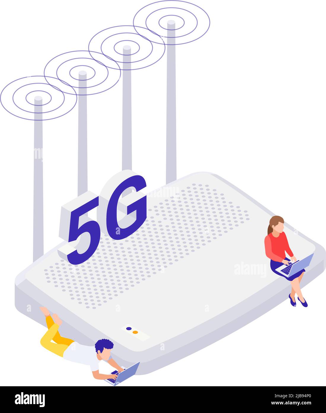 Isometric internet 5g technology Cut Out Stock Images & Pictures - Alamy