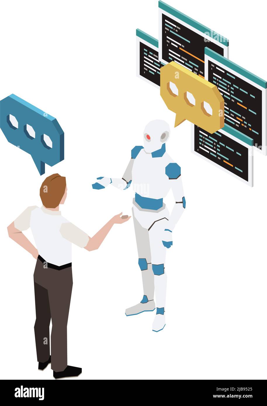 Isometric illustration robot Stock Vector Images - Alamy