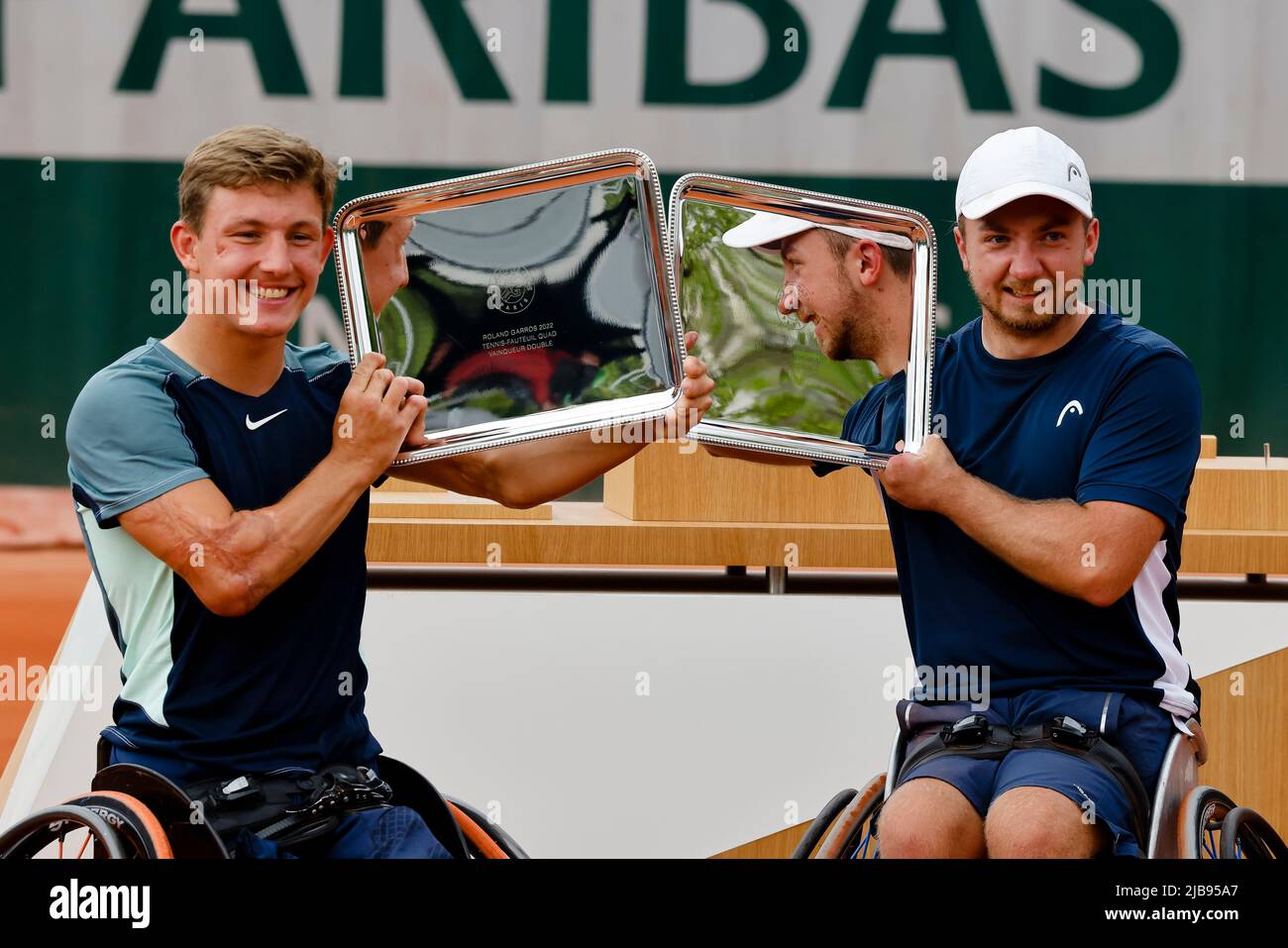 Paris, France. 3rd June, 2022. Wheelchair tennis player Niels Vink and ...