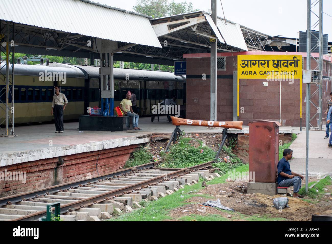 Agra railway station In U.P. In India Stock Photo - Alamy