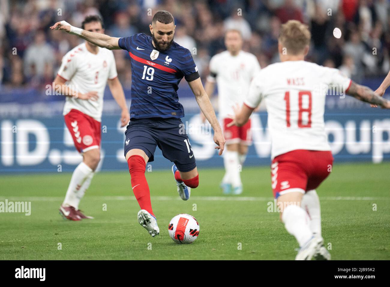 Karim Benzema of France in action during the UEFA Nations League League ...