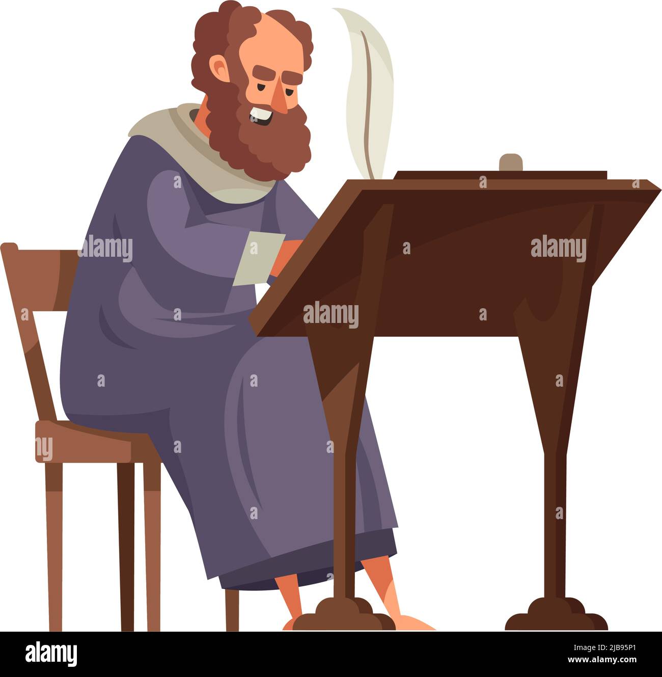 Medieval man writing Stock Vector Images - Alamy