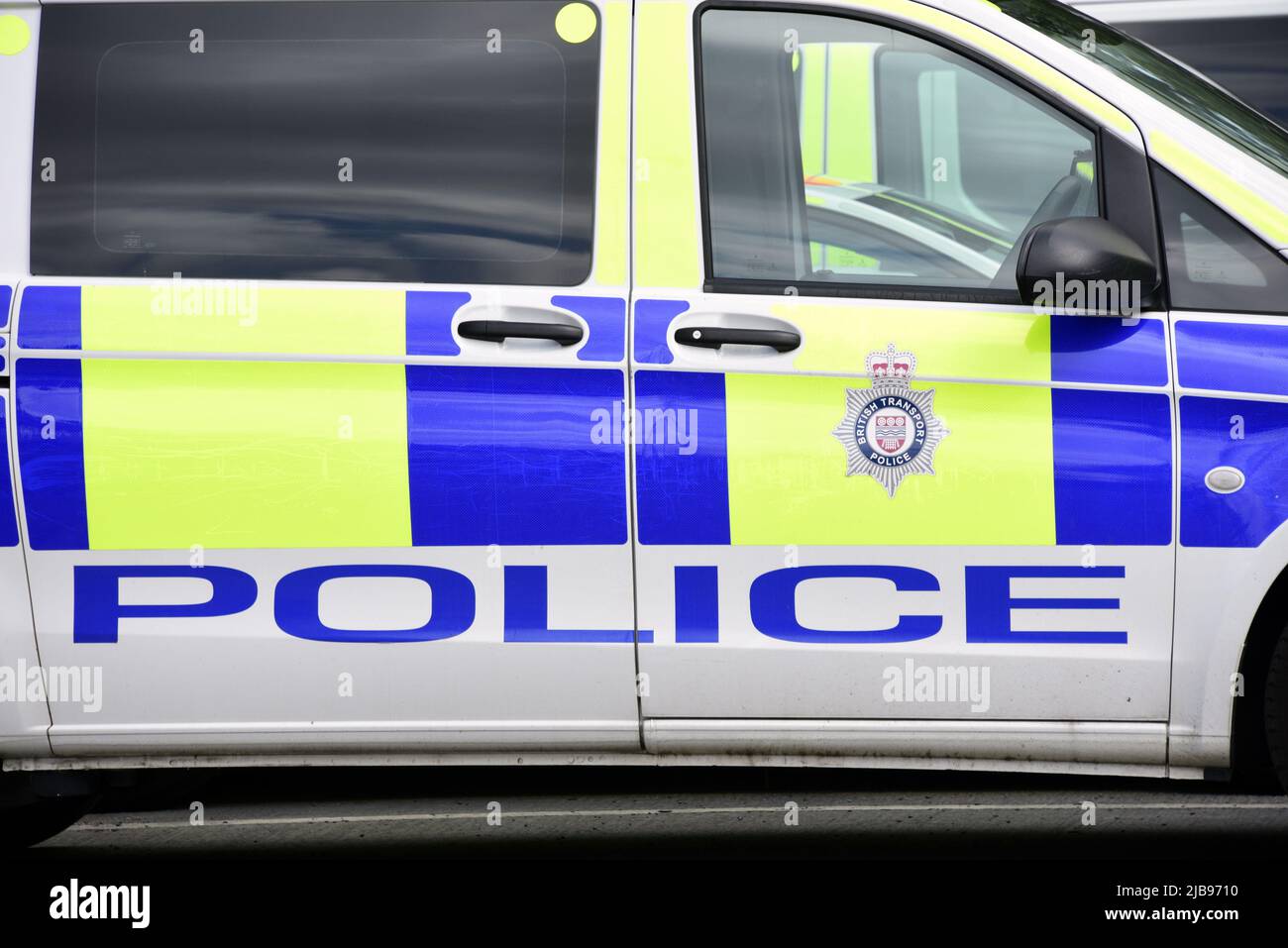British Transport Police cars or vehicles parked in central Manchester ...