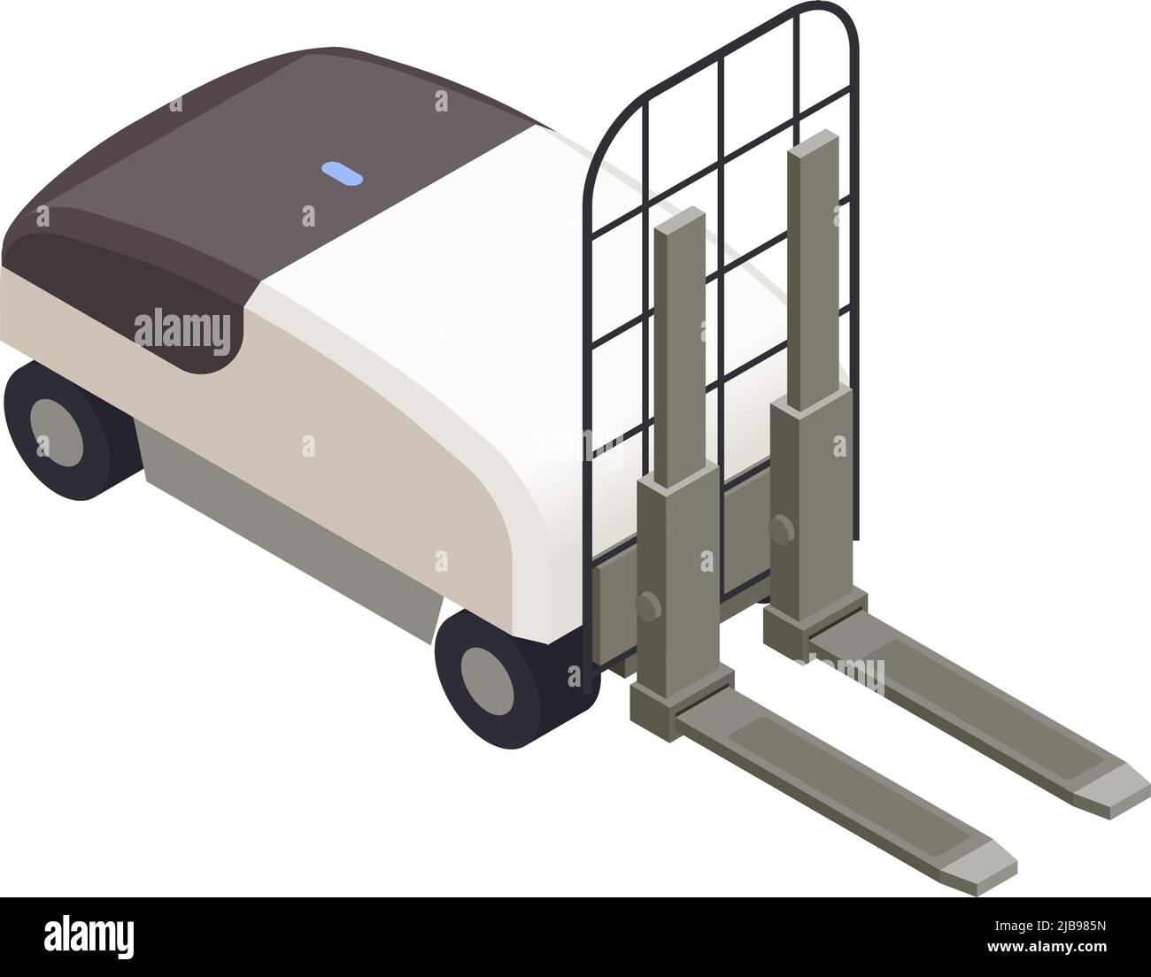 Smart industry icon with automated industrial warehouse forklift 3d ...
