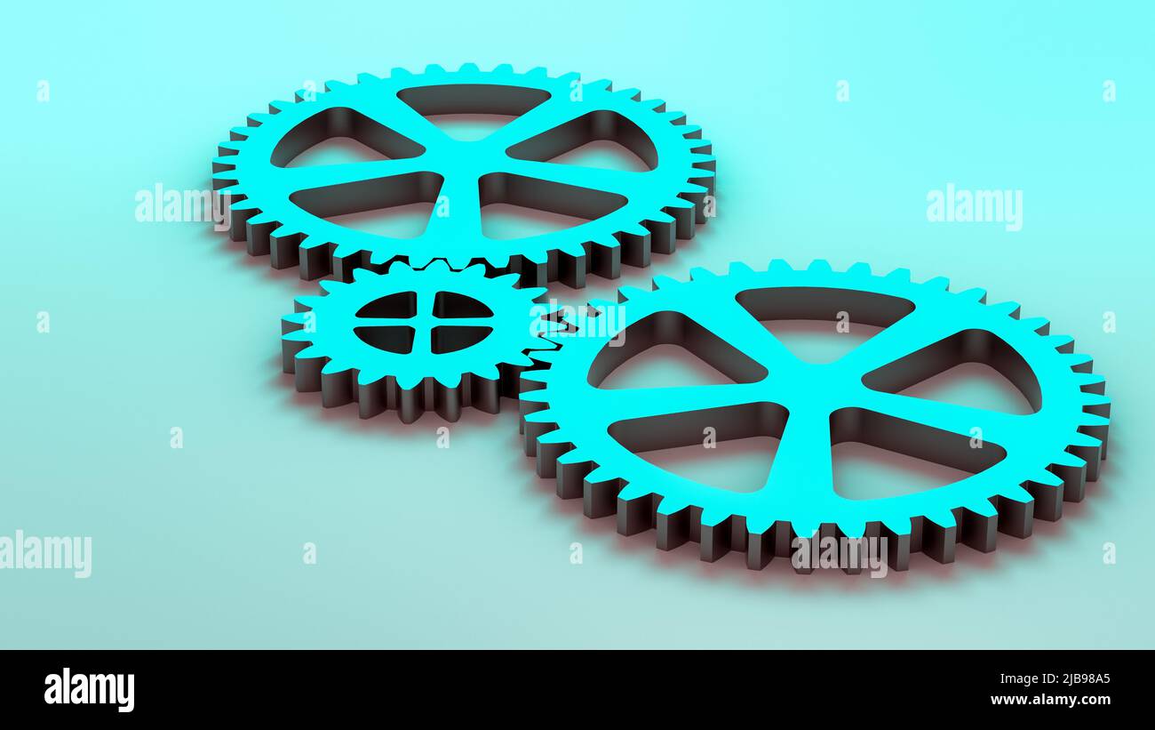 gears connected to neutral background (3d rendering Stock Photo - Alamy