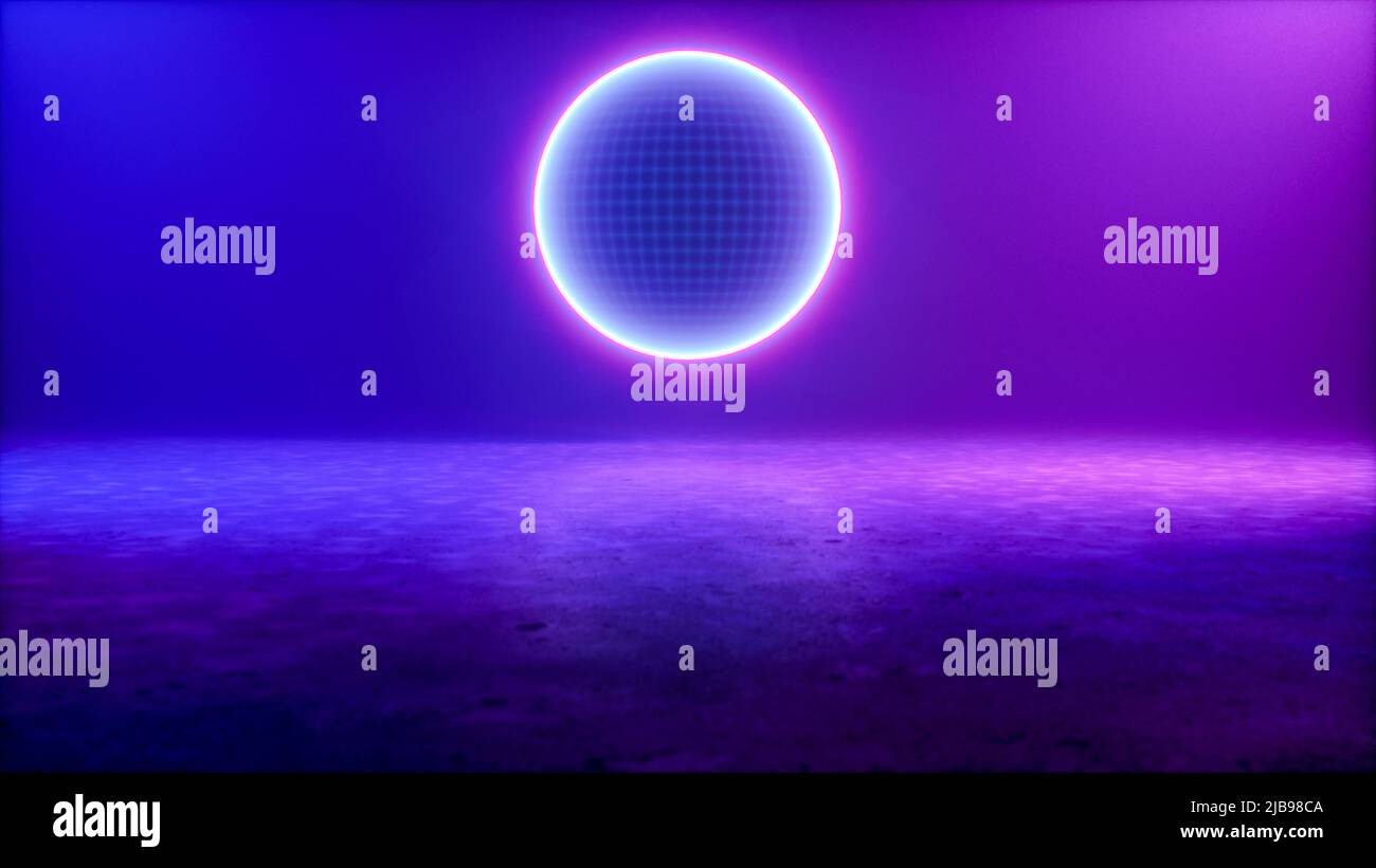 a studio background lit in blue and purple (3d rendering Stock Photo ...