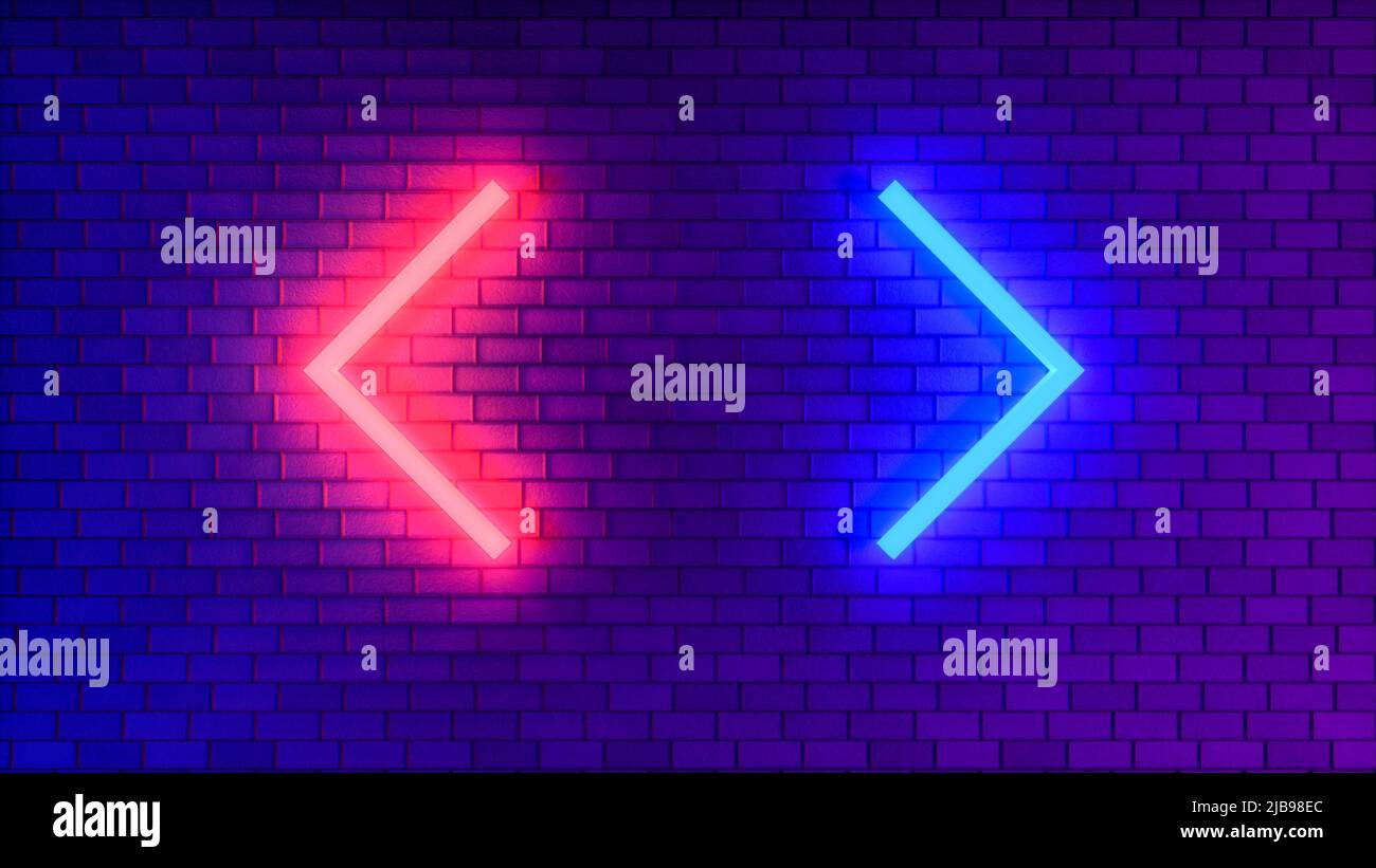 futuristic neon colored arrows (3d rendering Stock Photo - Alamy