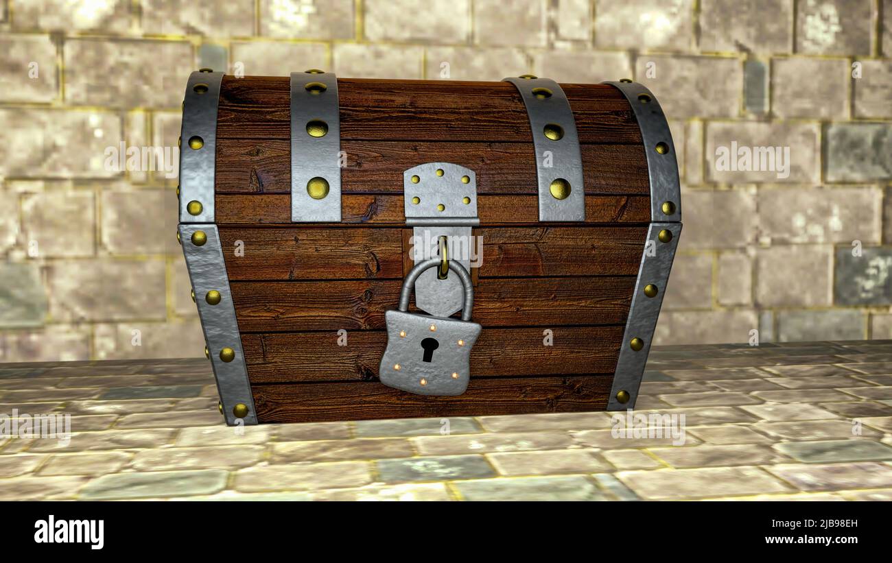 a mysterious treasure chest (3d rendering Stock Photo - Alamy