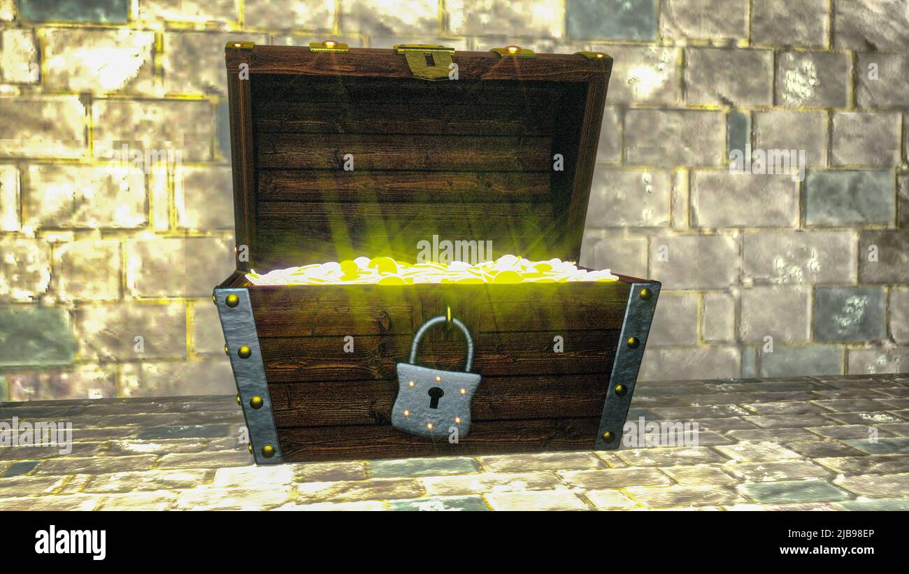 a mysterious treasure chest (3d rendering Stock Photo - Alamy
