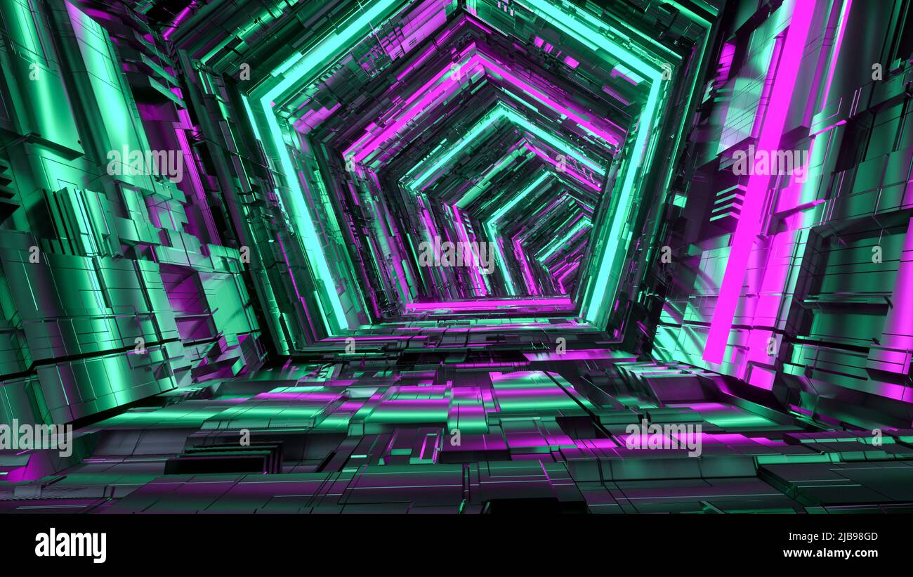a futuristic tunnel background (3d rendering Stock Photo - Alamy