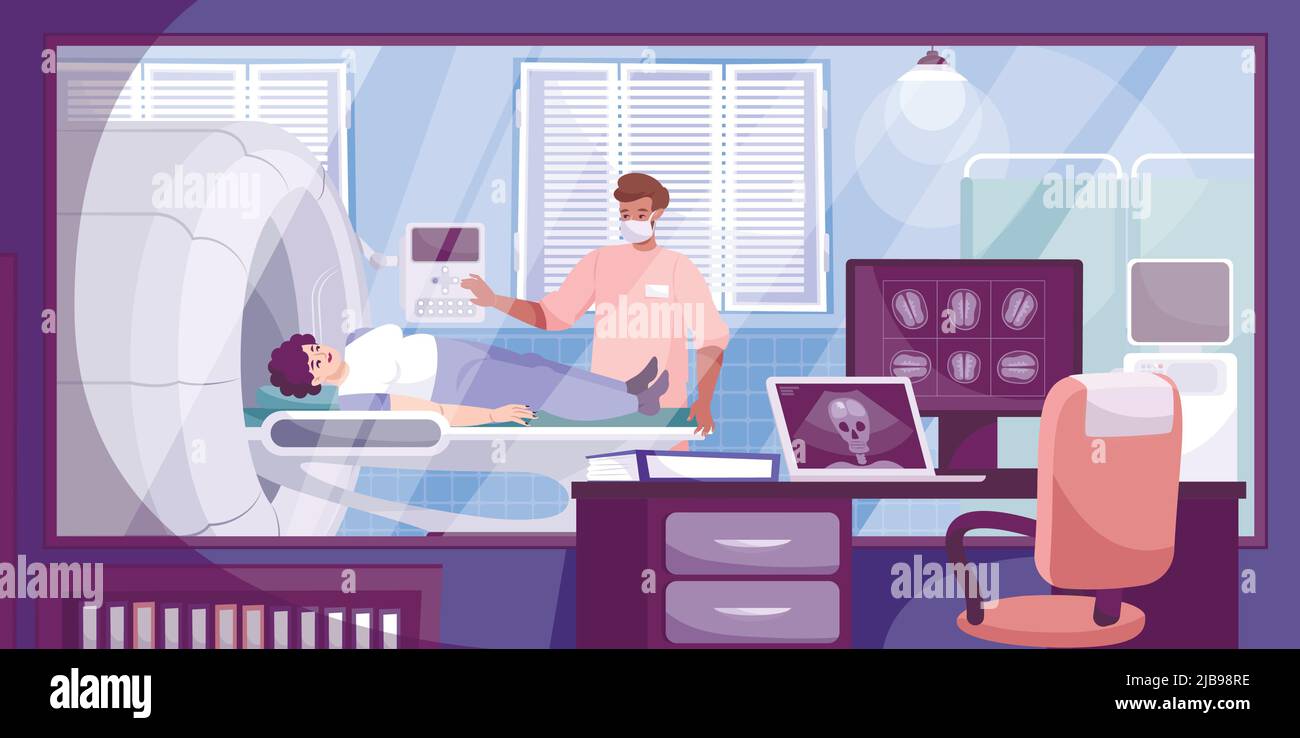 Oncology diagnosing cancer imaging tests flat composition with brain ...