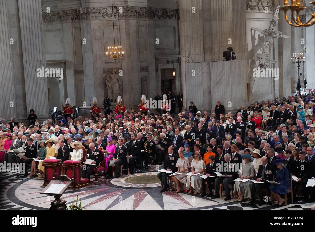 (front row, left of aisle) Vice Admiral Sir Tim Laurence, the Princess ...
