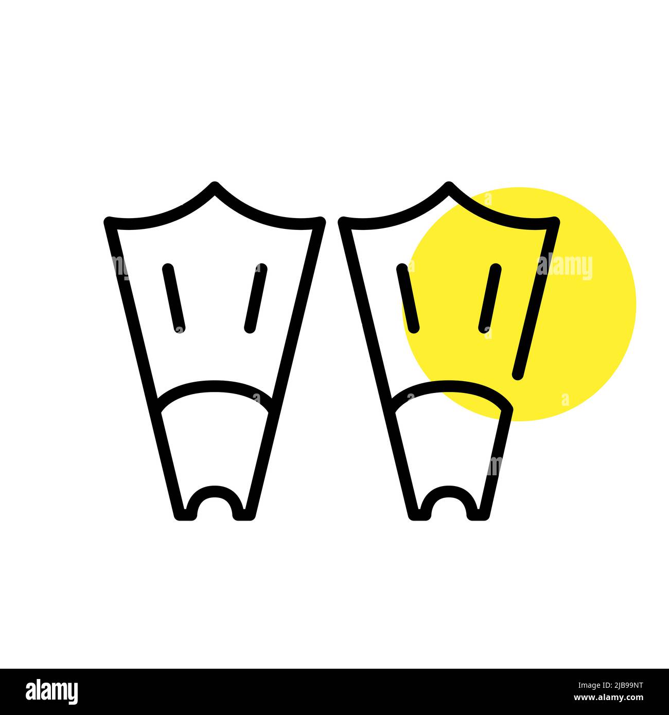 Diving fins. Swimming beach vacation icon. Pixel perfect, editable ...