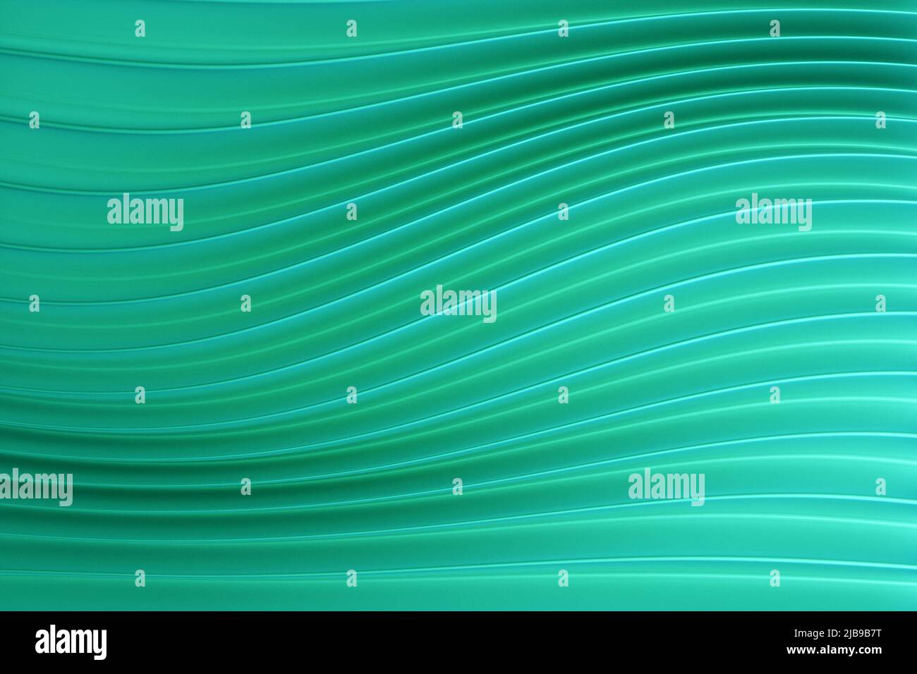 3d illustration of a stereo green strip . Geometric stripes similar to ...