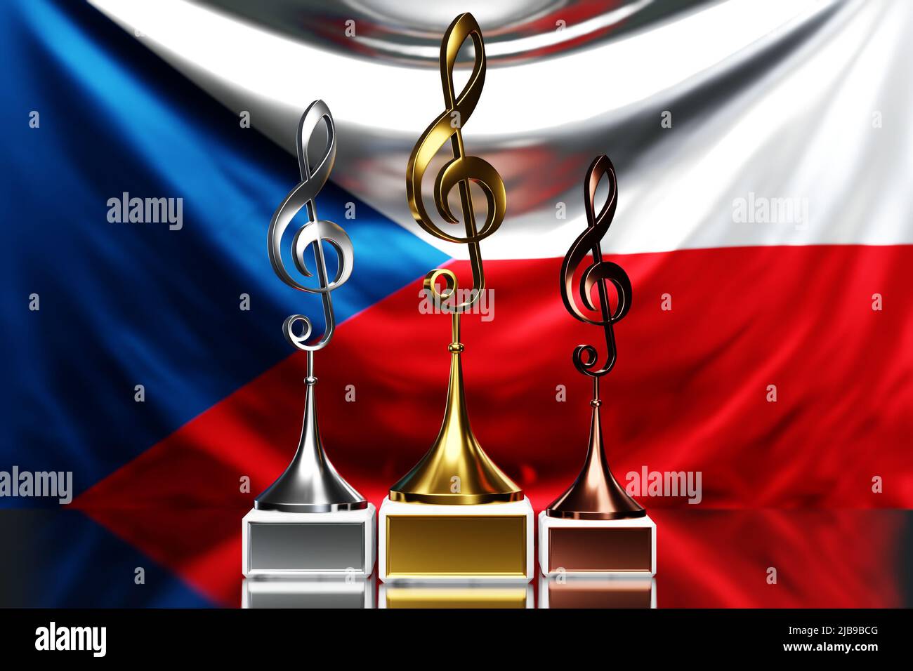 Treble clef awards for winning the music award against the background ...