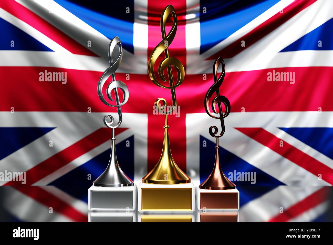 Treble clef awards for winning the music award against the background ...