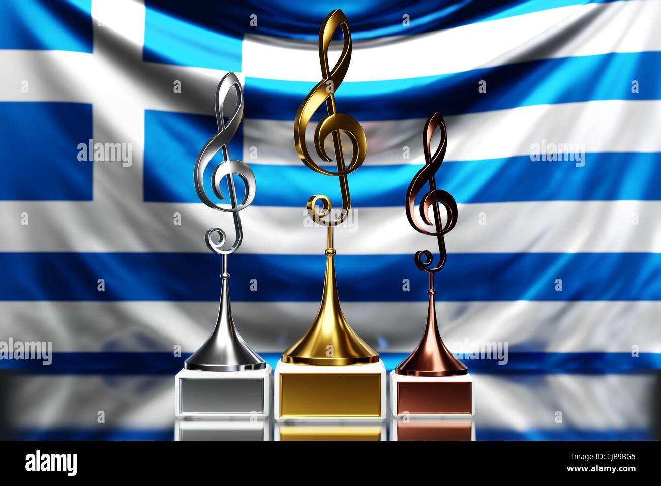 Treble clef awards for winning the music award against the background ...