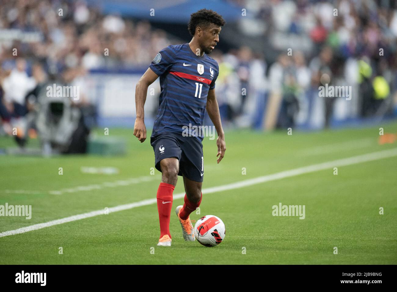 Kingsley Coman of France in action during the UEFA Nations League ...