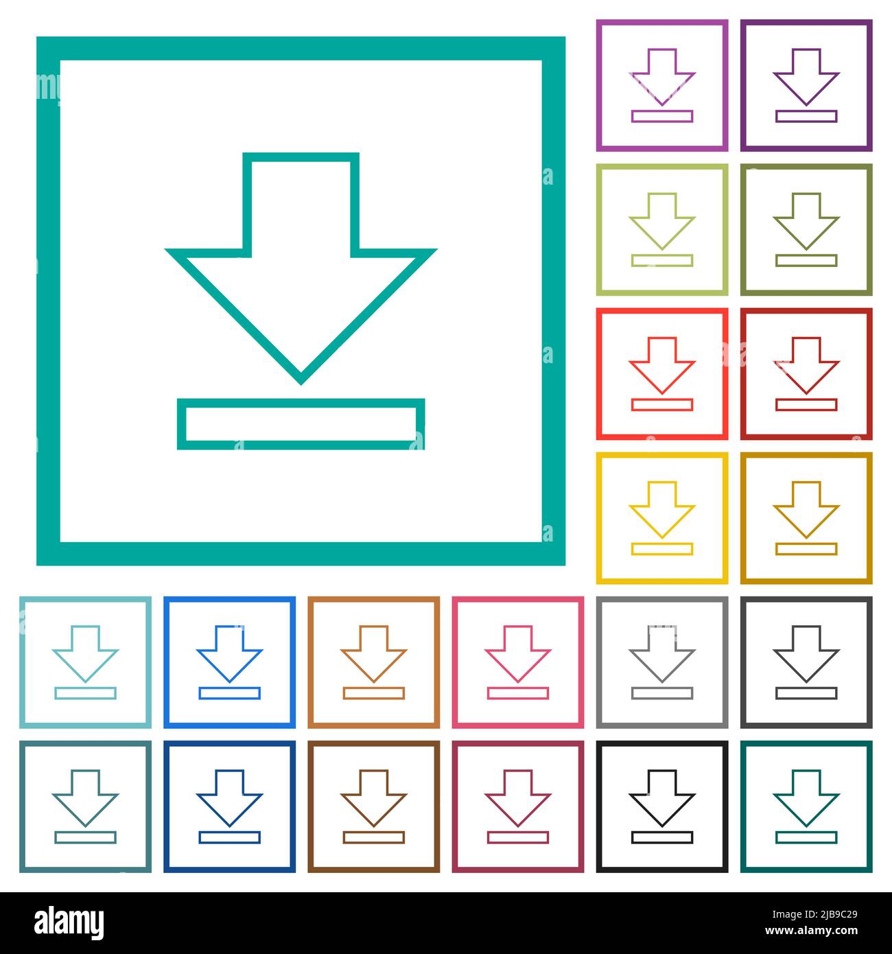 Download outline flat color icons with quadrant frames on white background Stock Vector Image ...