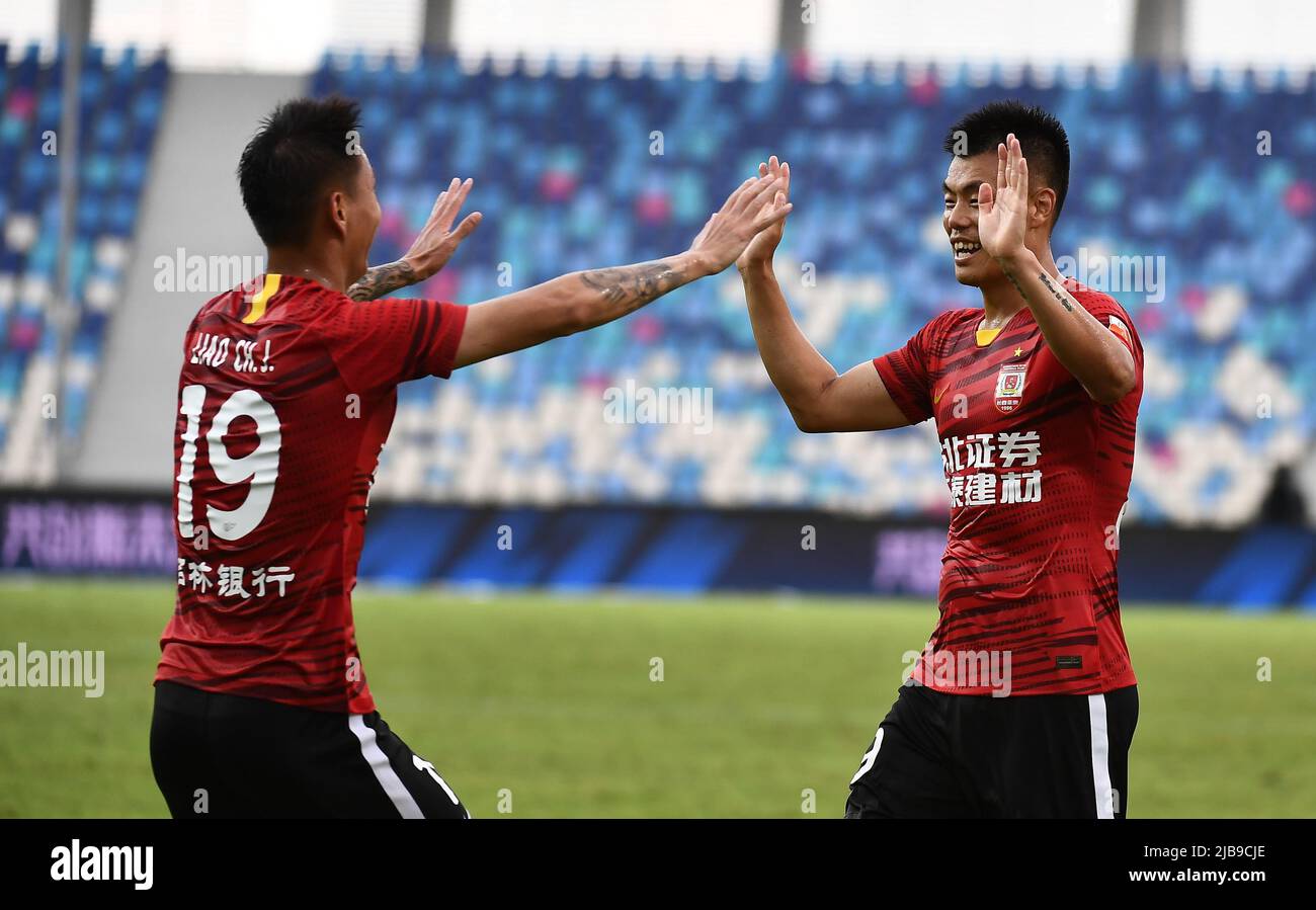 Haikou, China's Hainan Province. 4th June, 2022. Tan Long (R) of ...