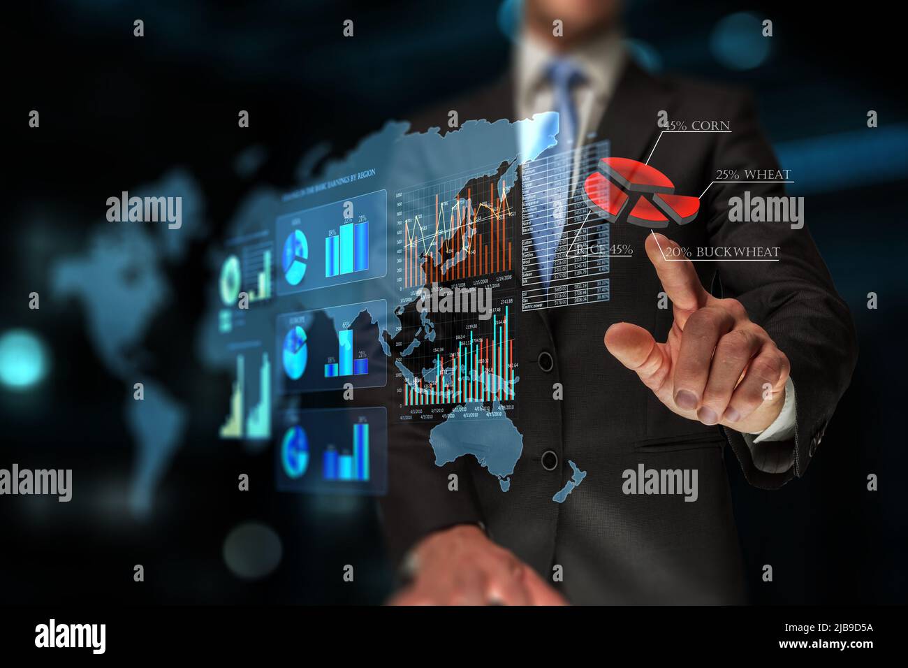 Business graph and trade monitor Stock Photo - Alamy