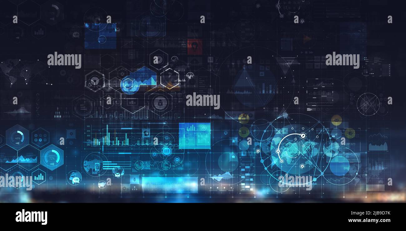 Business graph and trade monitor Stock Photo - Alamy