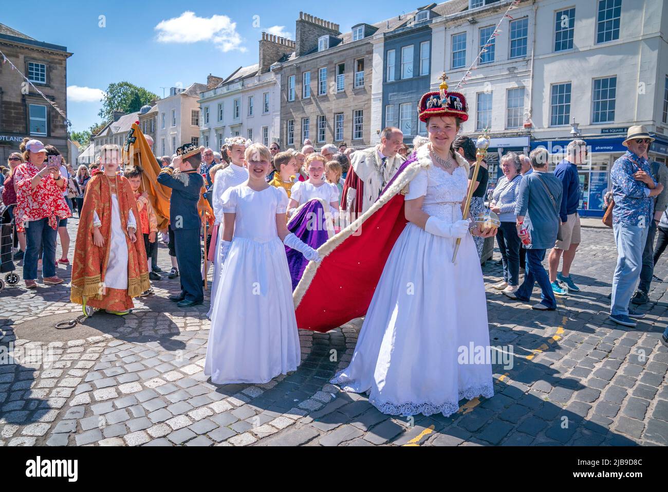 Susannah Ayling, aged 12, plays the part of The Queen in a re-enactment ...