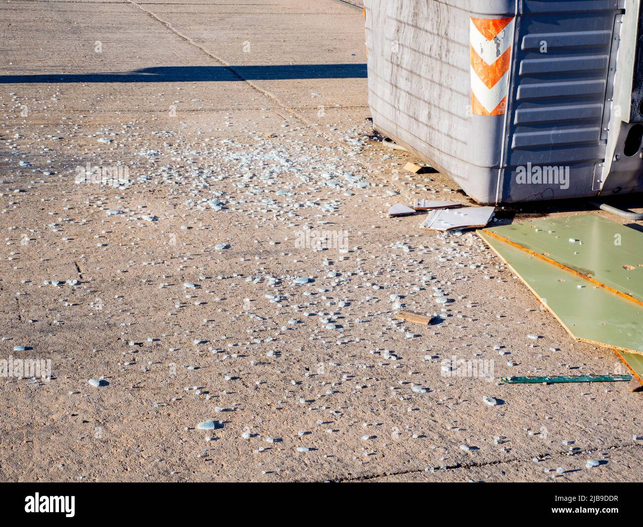 Overflowing garbage container on a street. Recycling concept. HQ image ...