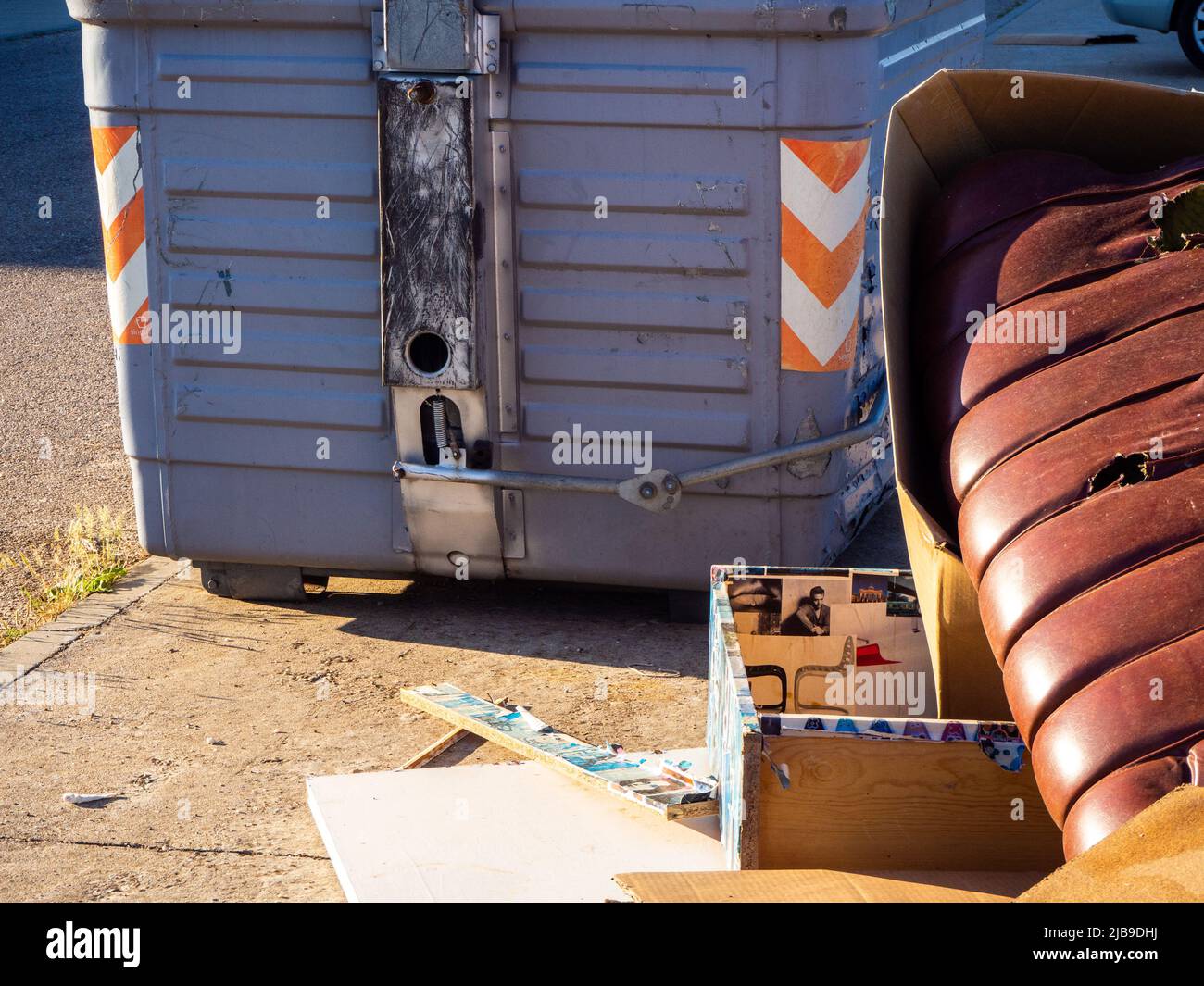 Green garbage containers in the city street. HQ image Stock Photo - Alamy