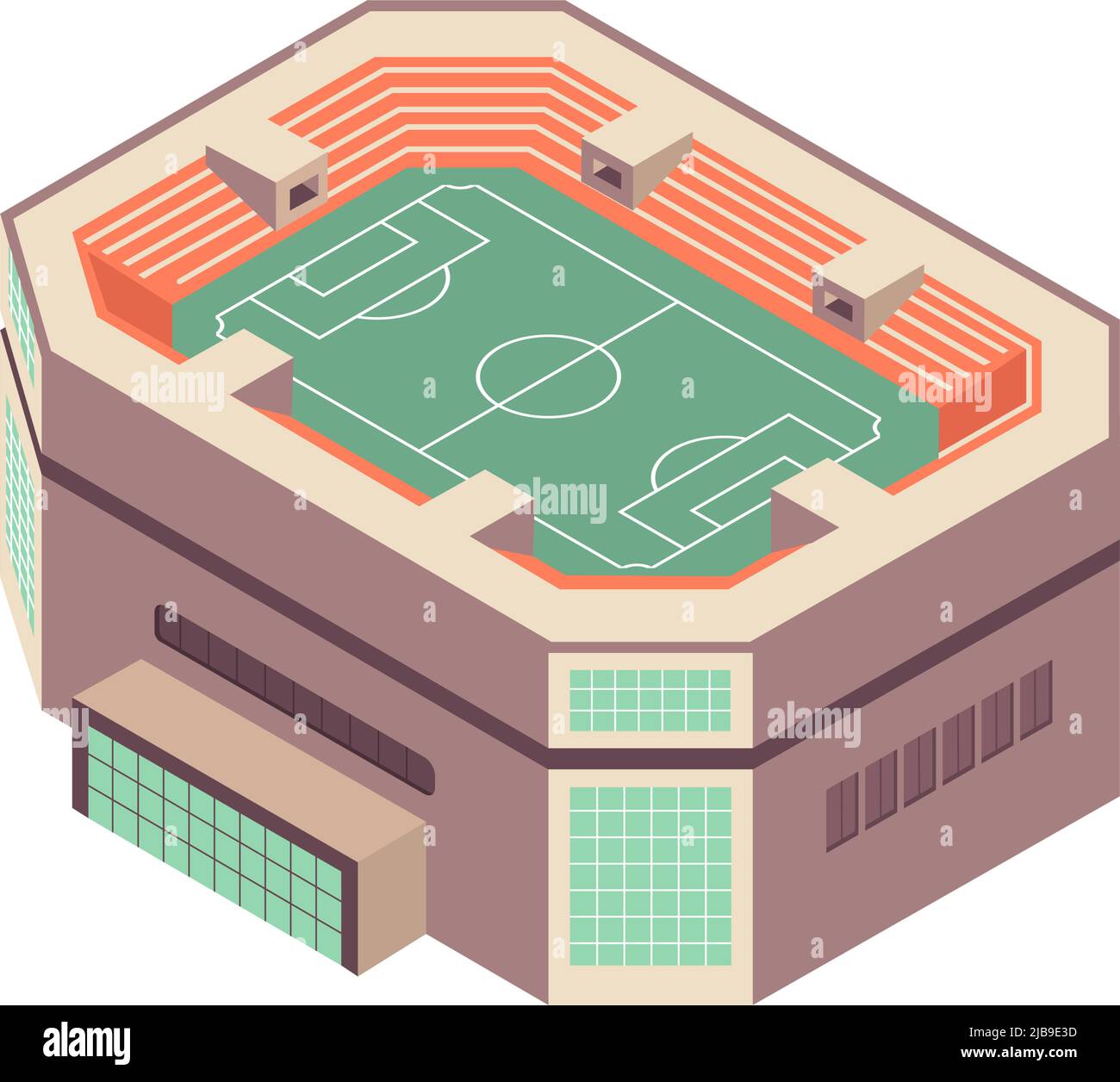 Isometric icon with sport stadium building exterior 3d vector ...