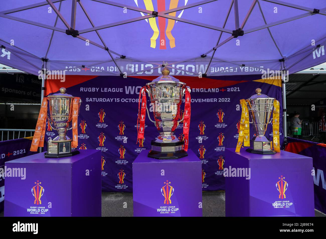 Rugby league world cup trophies hi-res stock photography and images - Alamy