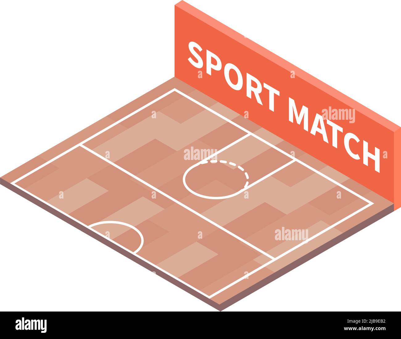 Indoor sport field surface isometric icon on white background 3d vector ...