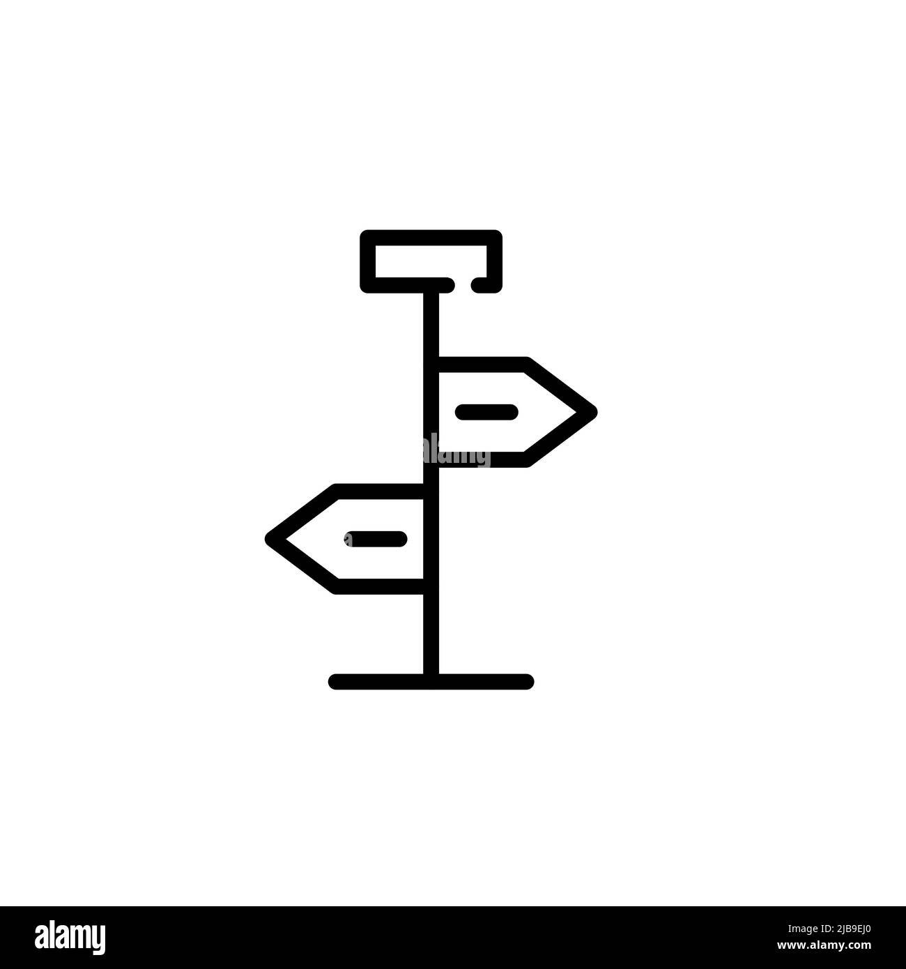 Hiking trail directions signs. Camping on vacation. Pixel perfect, editable stroke line icon ...