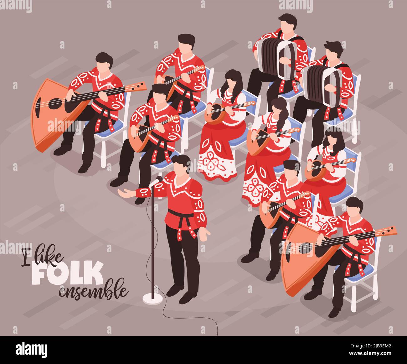 Folk ensemble performance isometric compositions with singer and ...